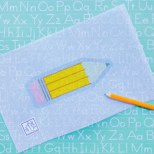 School Pencil Canvas with Stitch Guide – The Flying Needles